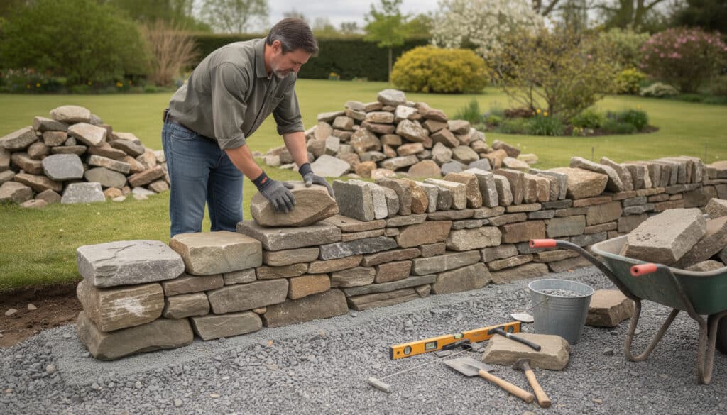 Construire un muret en pierre à l’extérieur : méthodes et conseils